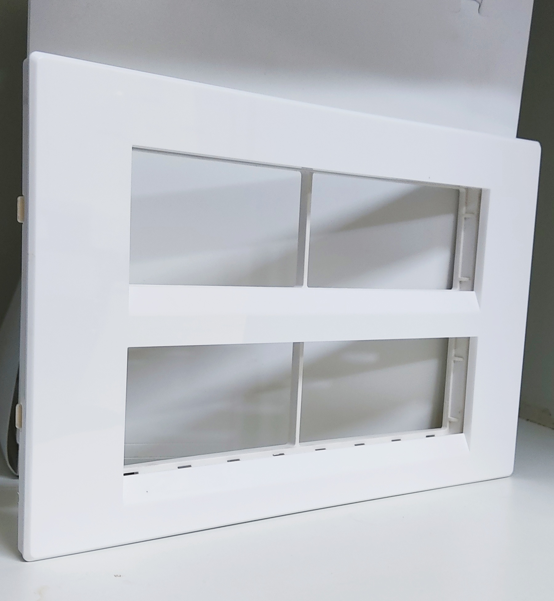 L&T/LK Englaze Snow White 16module PVC Cover Plate with Grid Frame ...