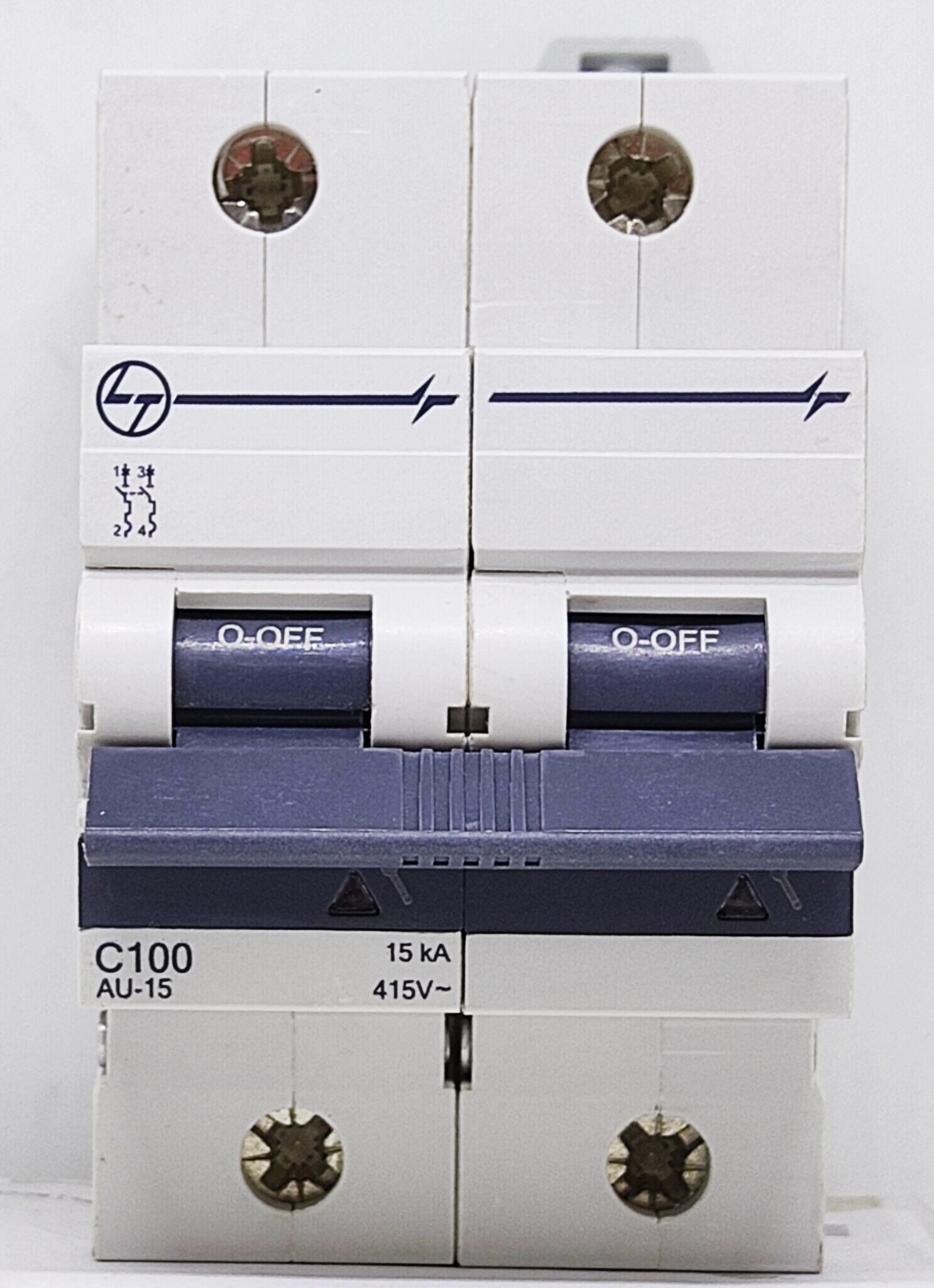 L&T AU MCB 100Amp 2Pole 15KA (AU15S21003C) - Jaycee Enterprises