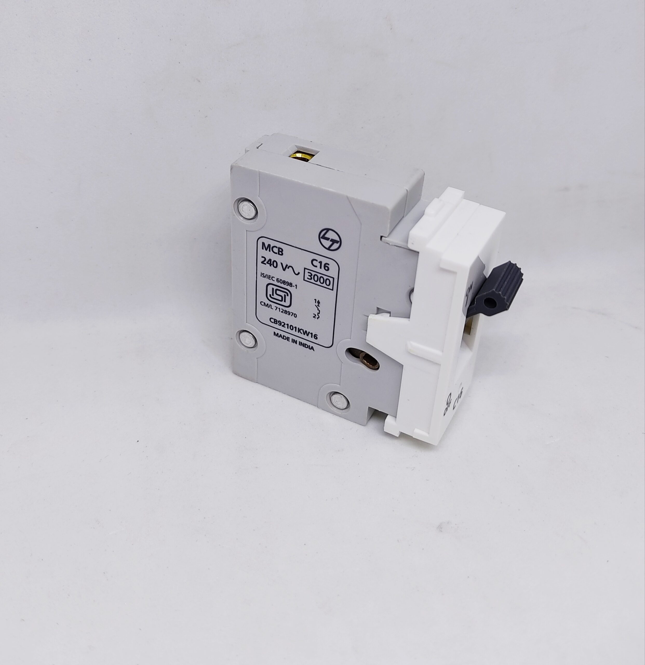 L&T/LK Englaze Snow White 16Amp Single Pole Mini MCB 3 kA 1M ...