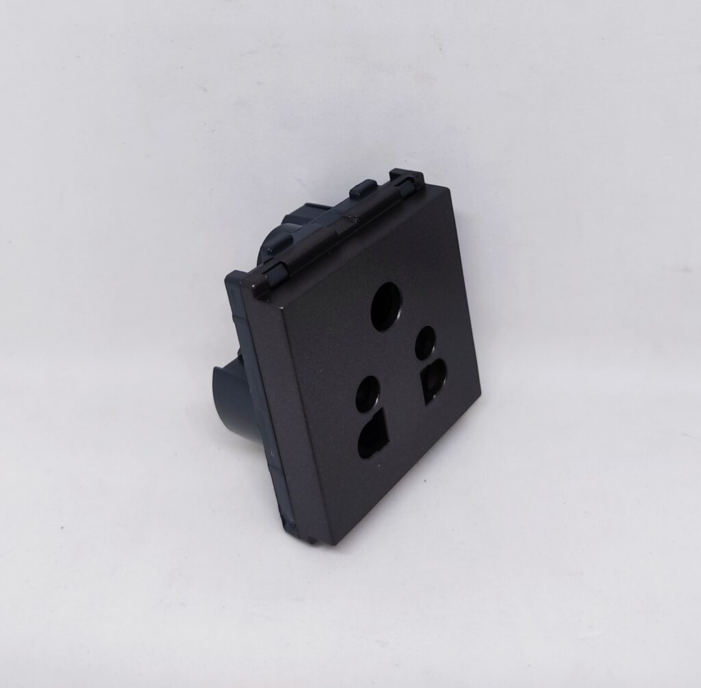 L&T/LK Englaze Mountain Grey 6Amp 2/3 Pin Socket 2Module (CB92202CM06 ...