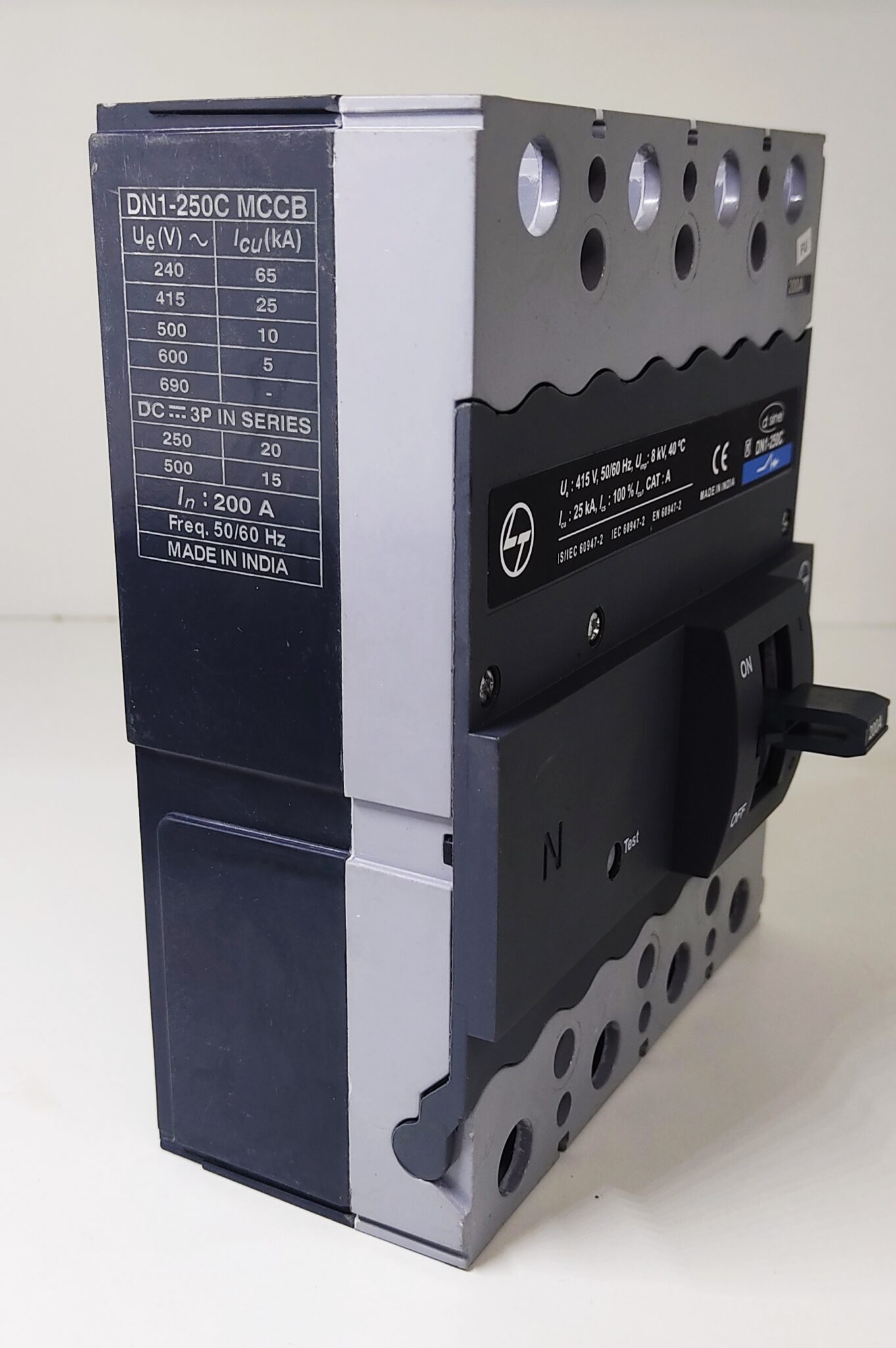 L&T/LK dsine DN1-250C 250A 4Pole 25ka MCCB Thermal - Magnetic Release ...